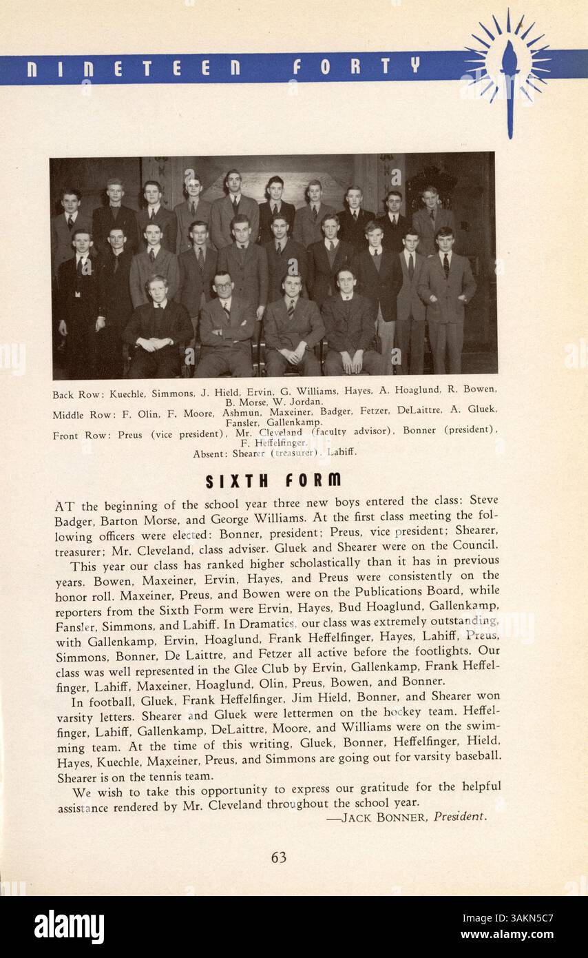 The 1940 Call-O'-Pan yearbook from Blake High School commemorates the ...