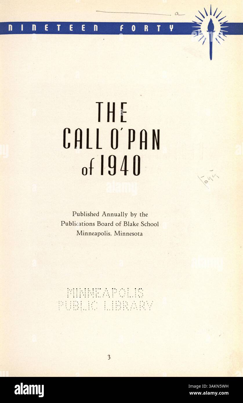 The 1940 Blake Yearbook is a historical document that records the ...