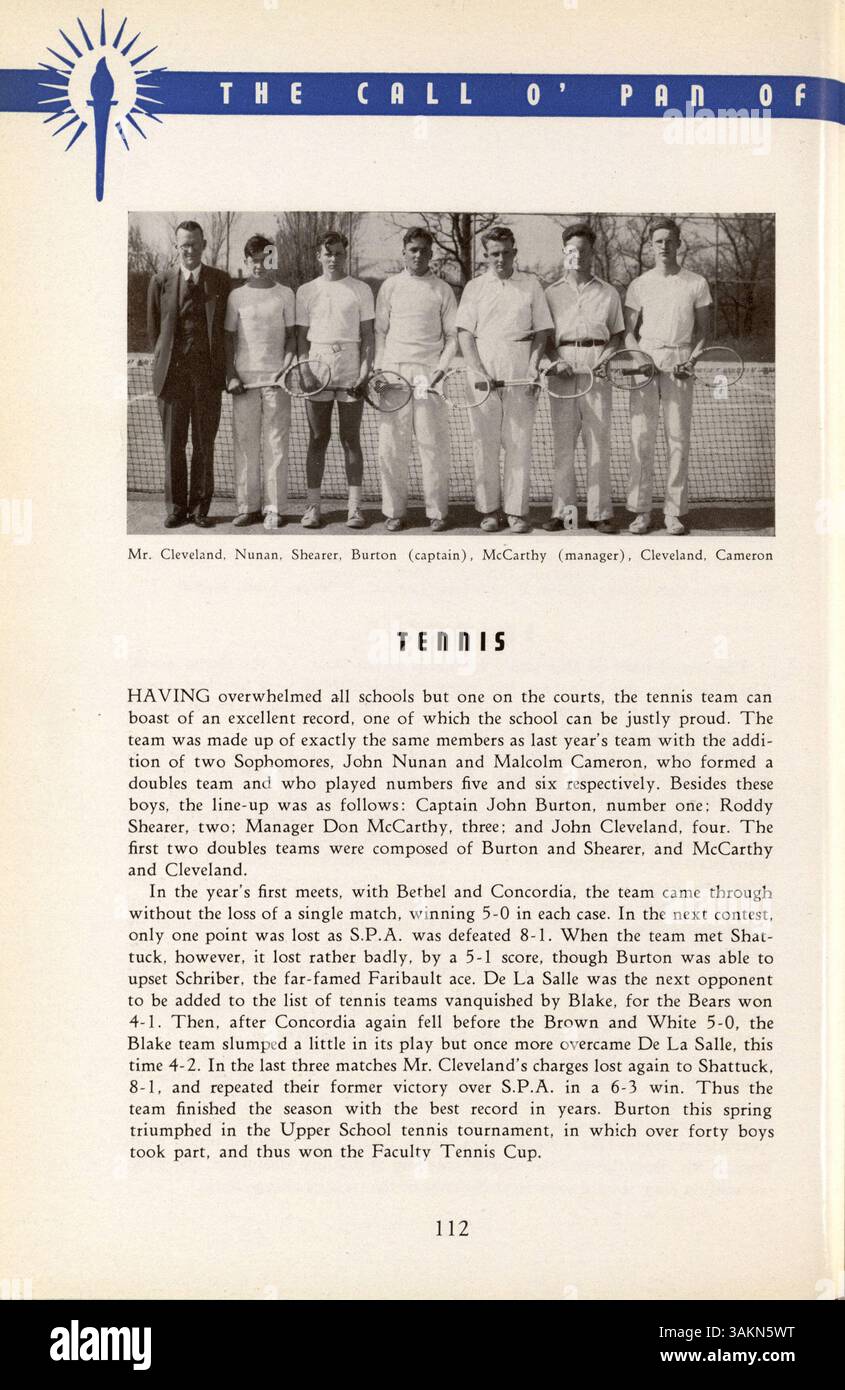 Blake High School's Call-O'-Pan yearbook from 1940 highlights the 1939 ...
