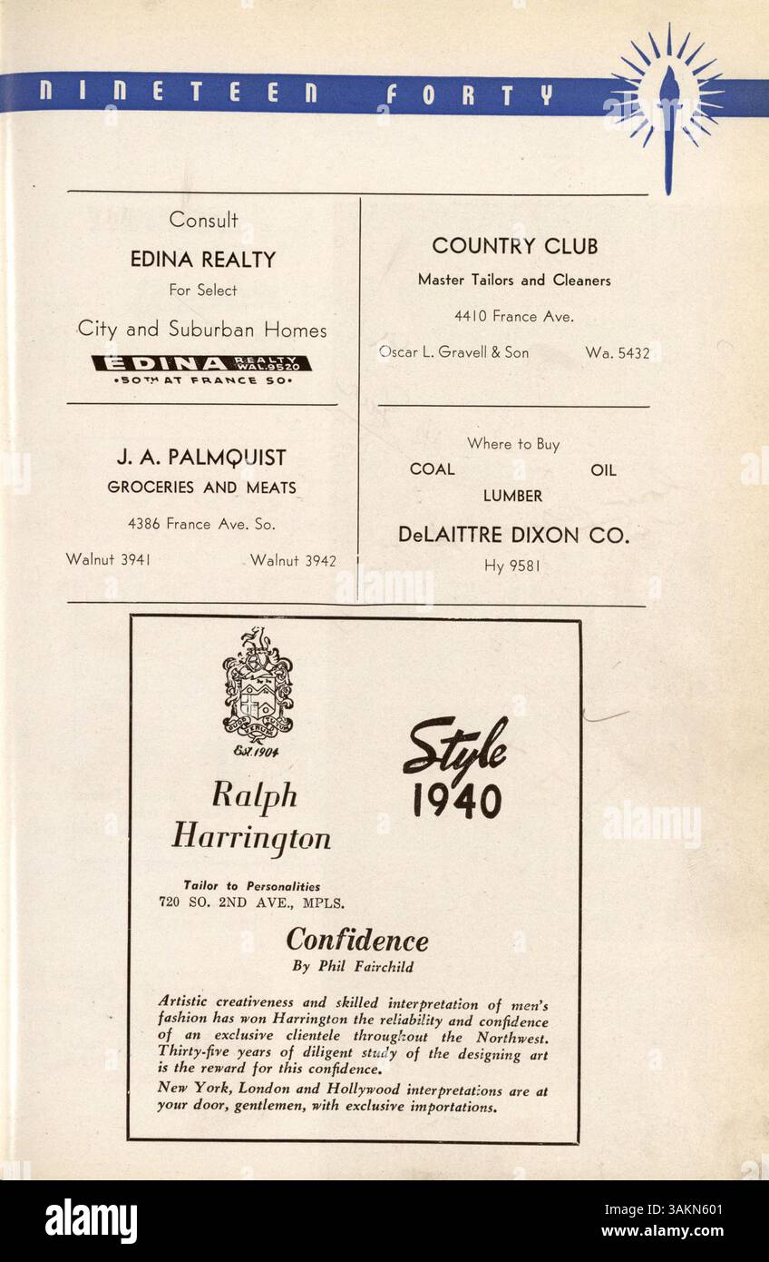This 1940 Blake High School yearbook, titled Call-O'-Pan, captures the ...