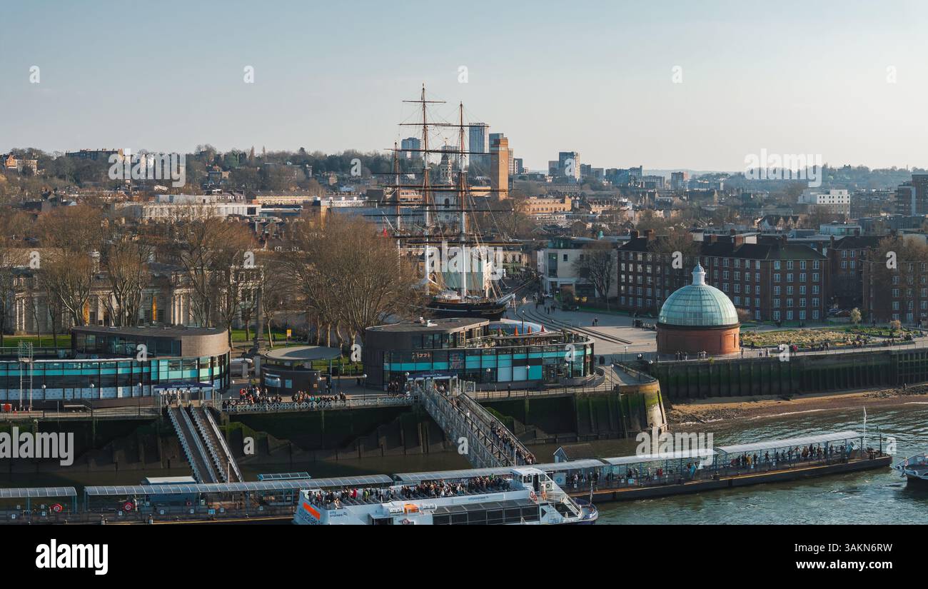 Greenwich View Featuring Cutty Sark, Thames River, and Urban Landmarks ...