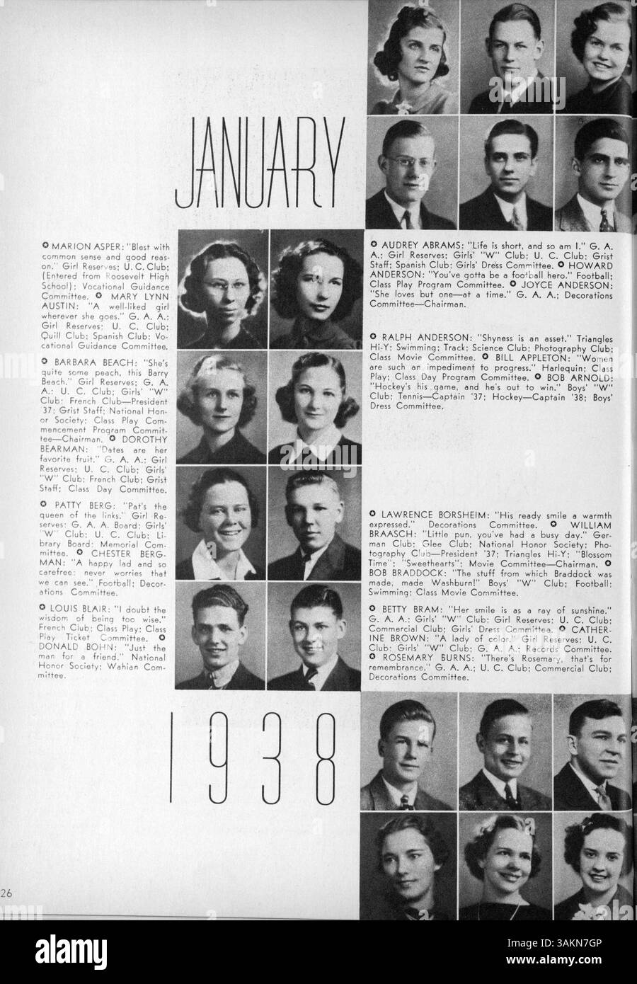 The 1938 Wahian yearbook from Washburn High School records the school ...