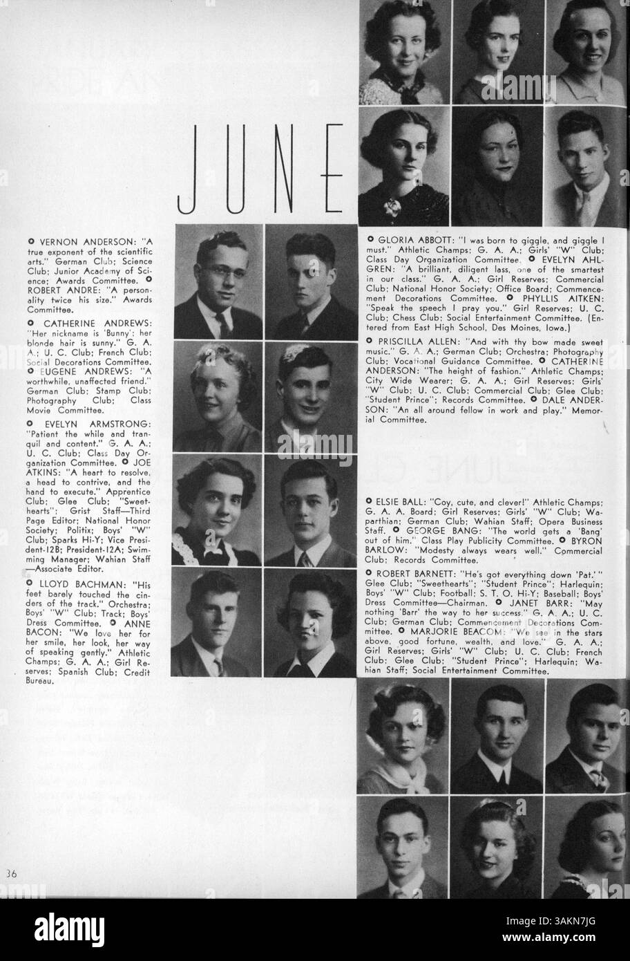 The Wahian Yearbook from 1938 documents Washburn High School’s student ...