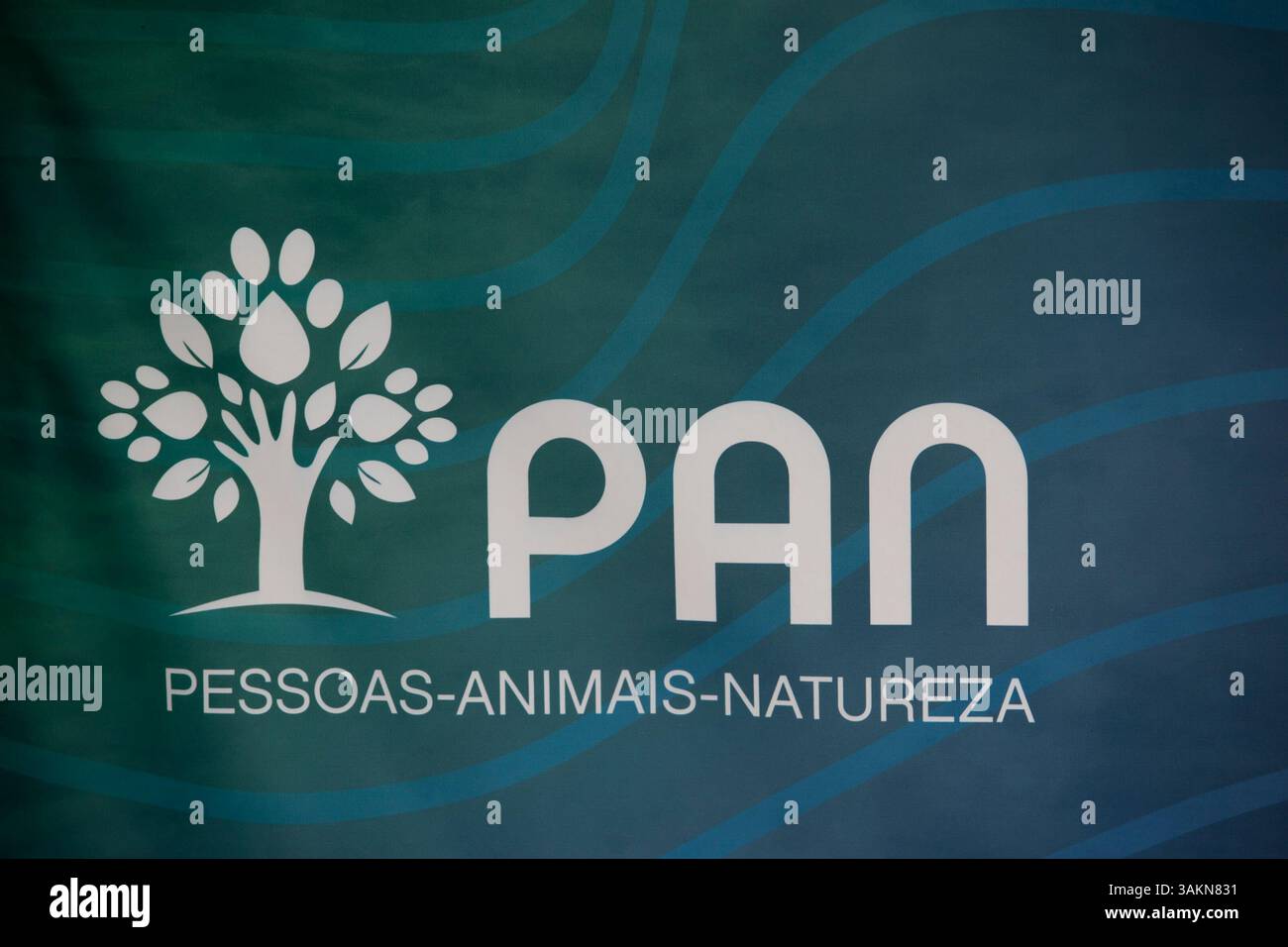 Symbol of the People-Animals-Nature party in the city of Porto seen ...