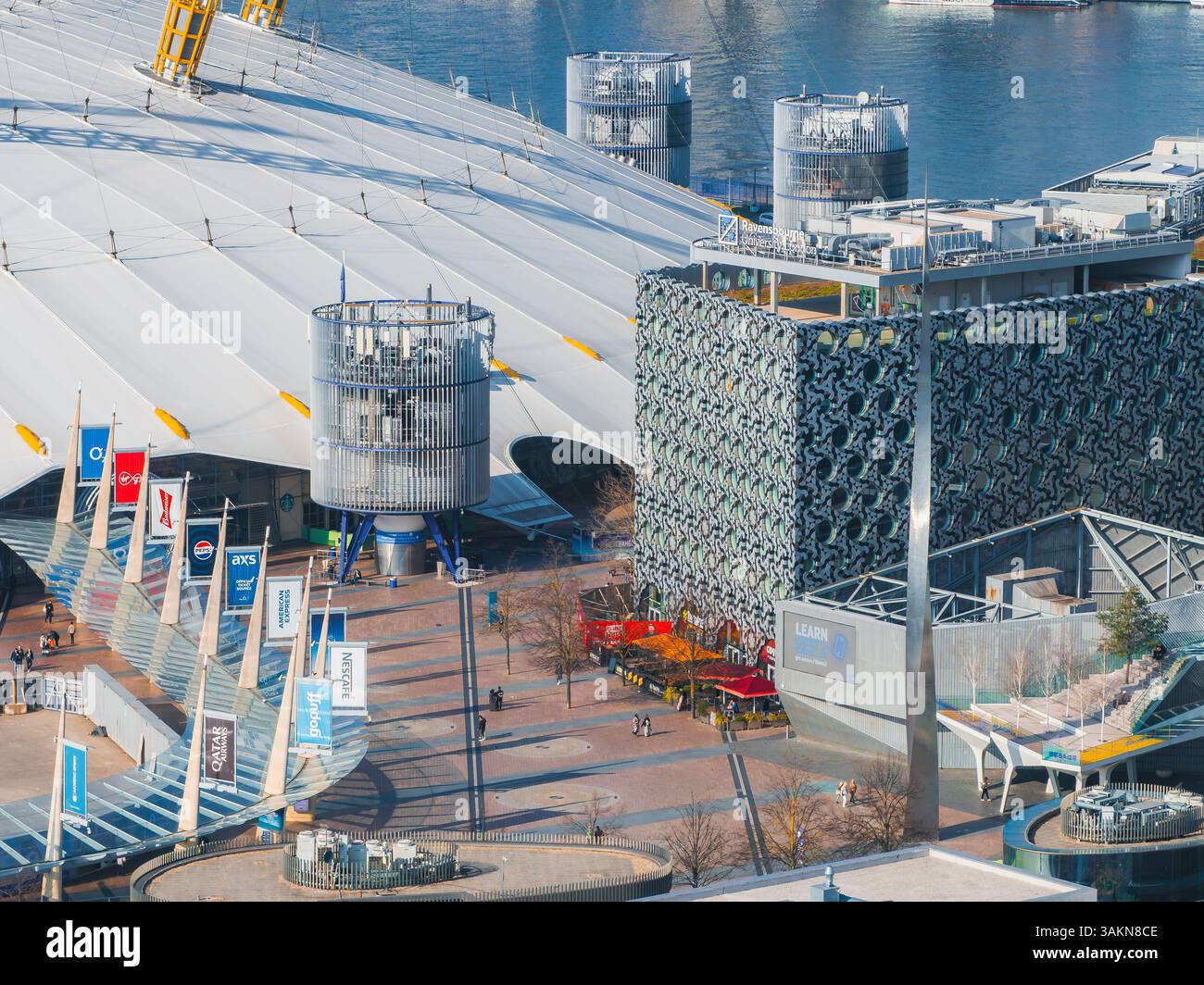 Aerial View of the O2 Arena and Surrounding Urban Landscape in London ...