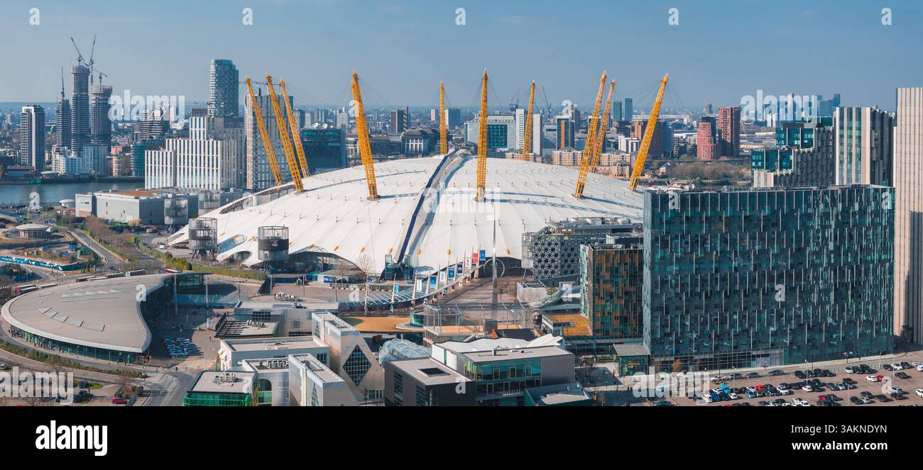 Aerial View of the O2 Arena and Surrounding London Cityscape Stock ...