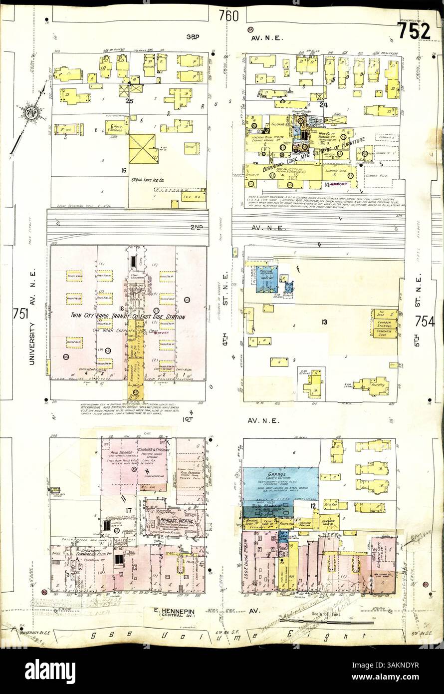 This volume of Sanborn fire insurance maps details the growth and ...