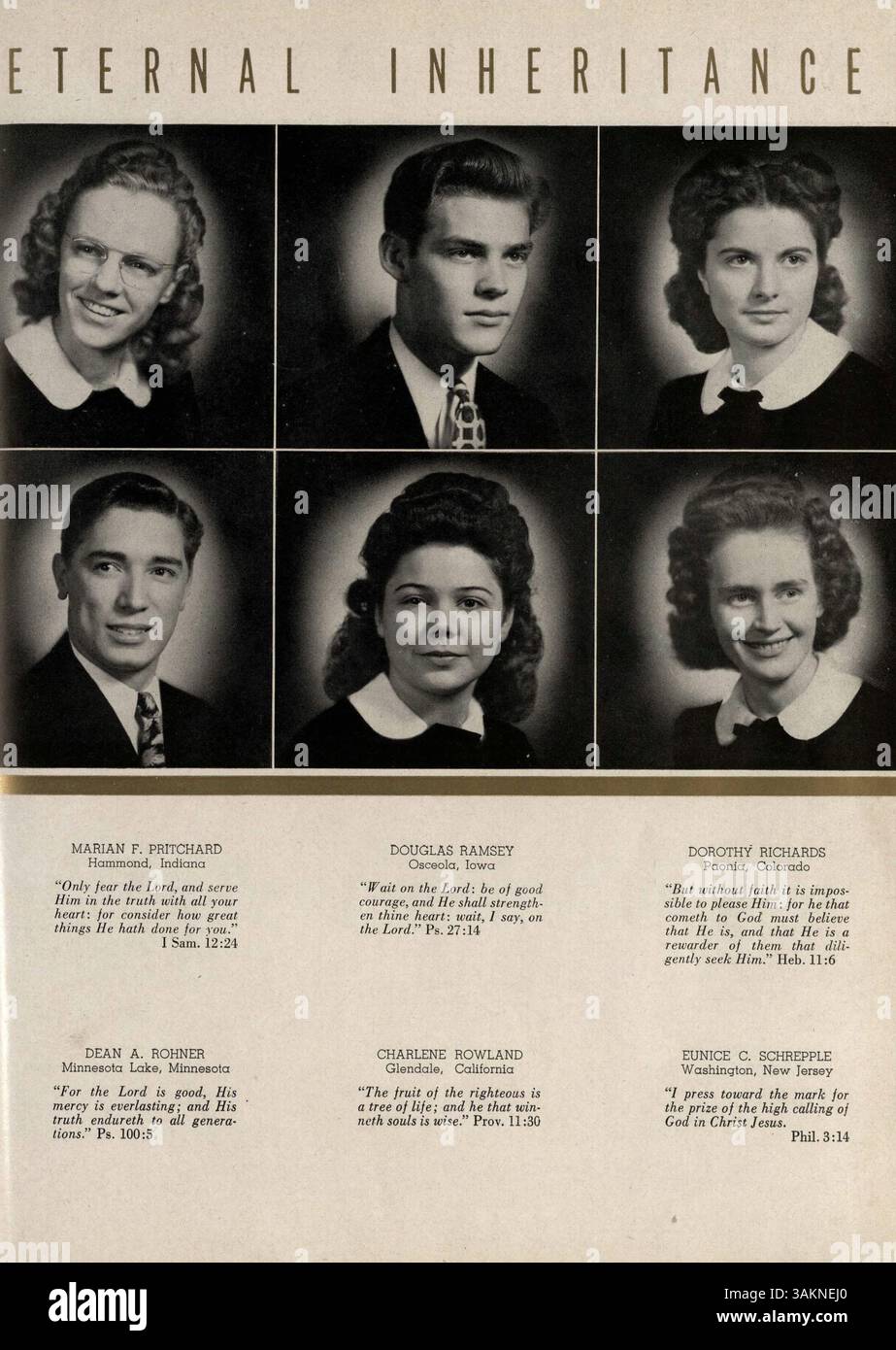 The 1946 yearbook from North Central Bible Institute presents a visual ...