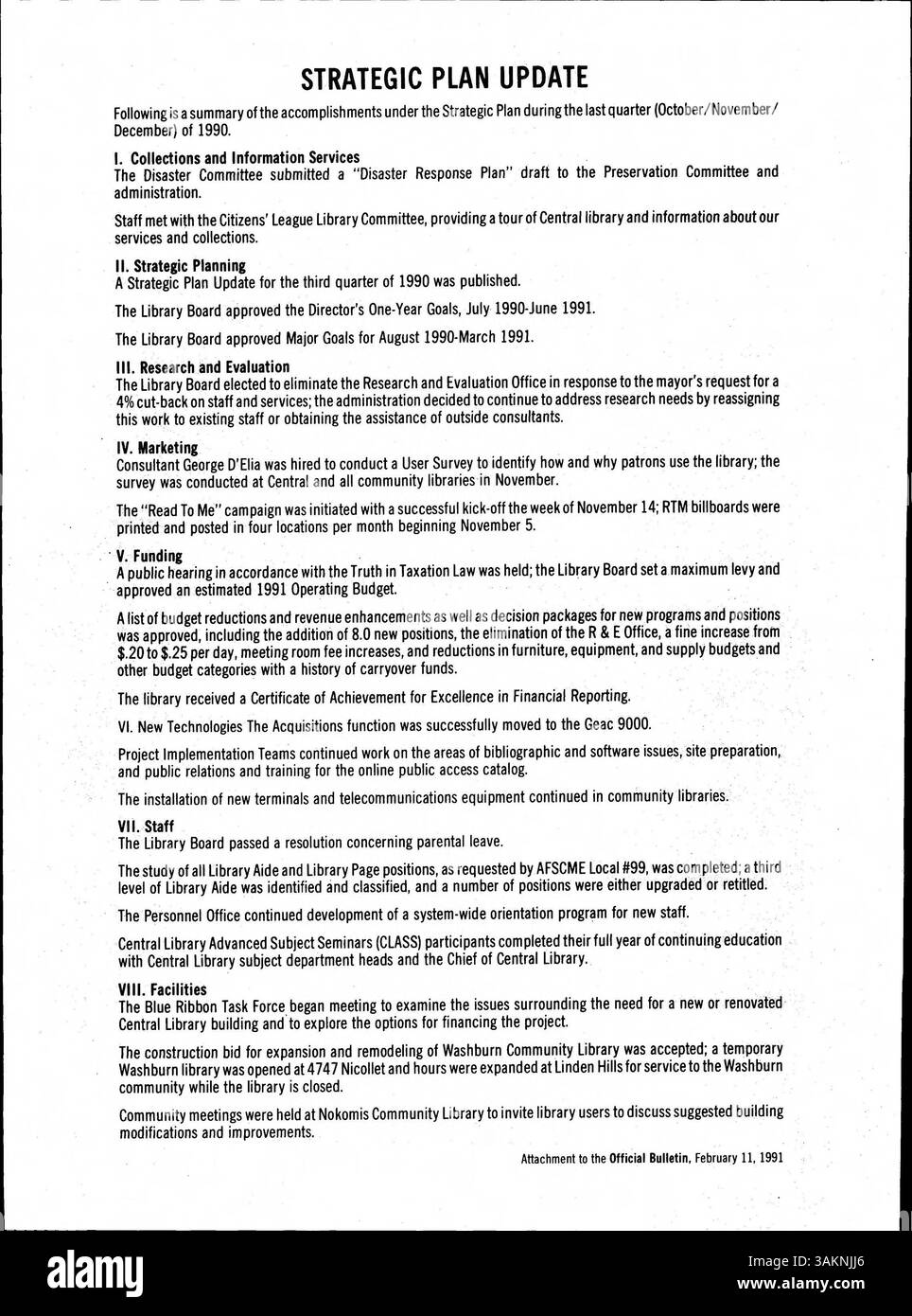 This official weekly bulletin from 1991 was produced for the employees ...