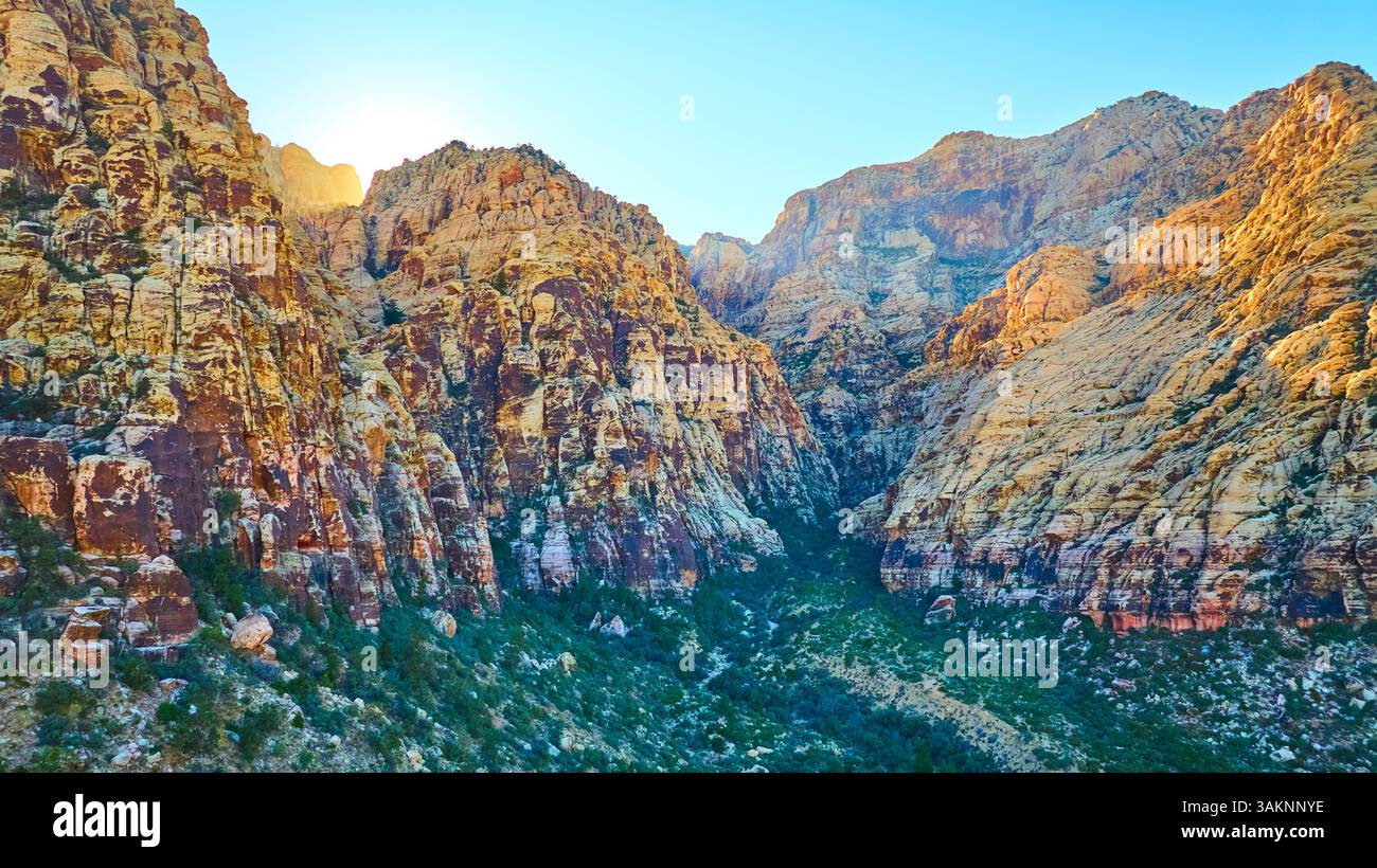 Aerial of Red Rock Canyon Nevada at Golden Hour Stock Photo - Alamy
