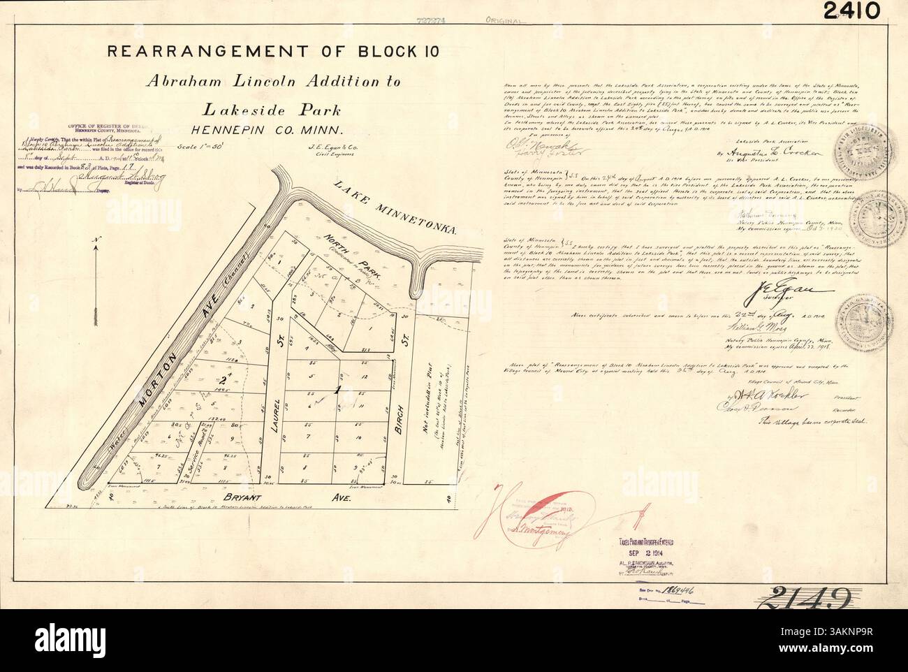 This document depicts the rearrangement of Block 10 in the Abraham ...
