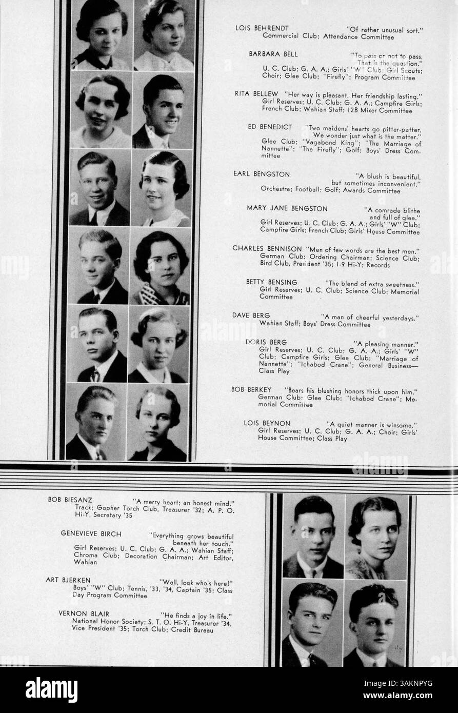 The 1935 Washburn Yearbook documents the people, organizations, sports ...