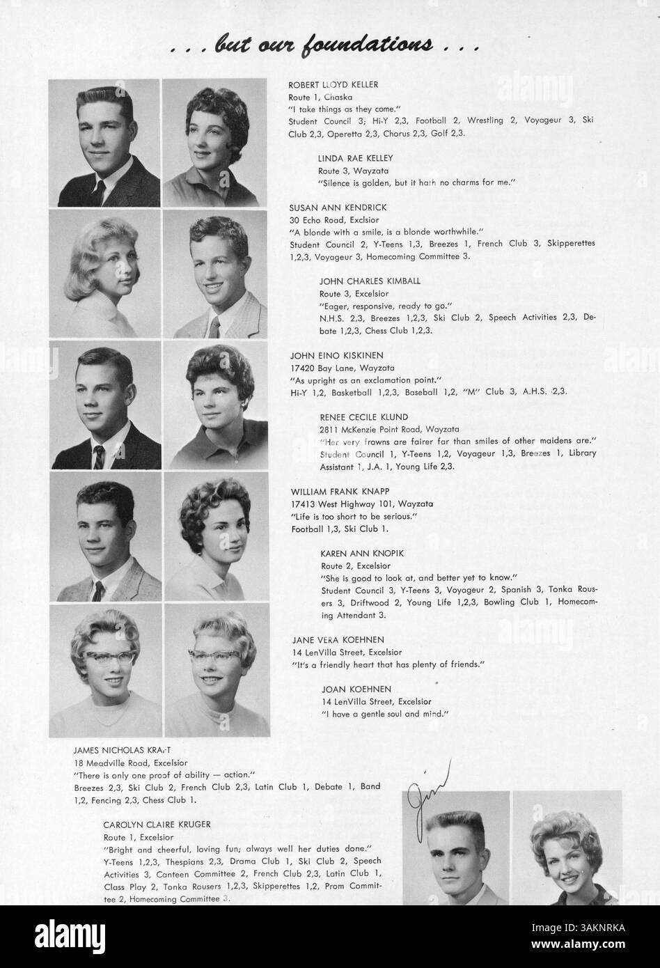 The 1960 'Voyageur' yearbook from Minnetonka High documents various ...
