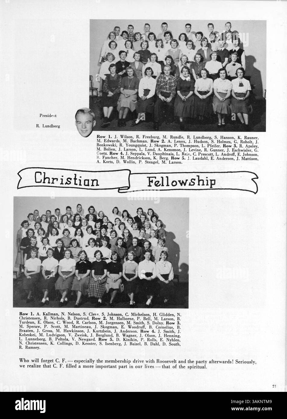 The 1953 'Tiger' Yearbook of South High School presents a detailed ...