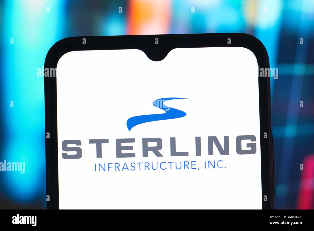 In this photo illustration, the Sterling Infrastructure logo is seen ...