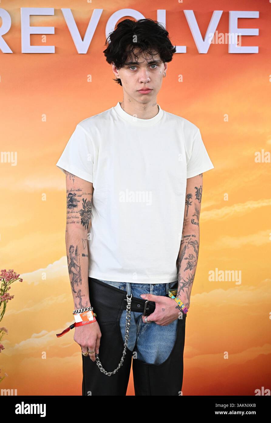 Palm Springs, USA. 12th Apr, 2025. Landon Barker arriving at the 8th ...