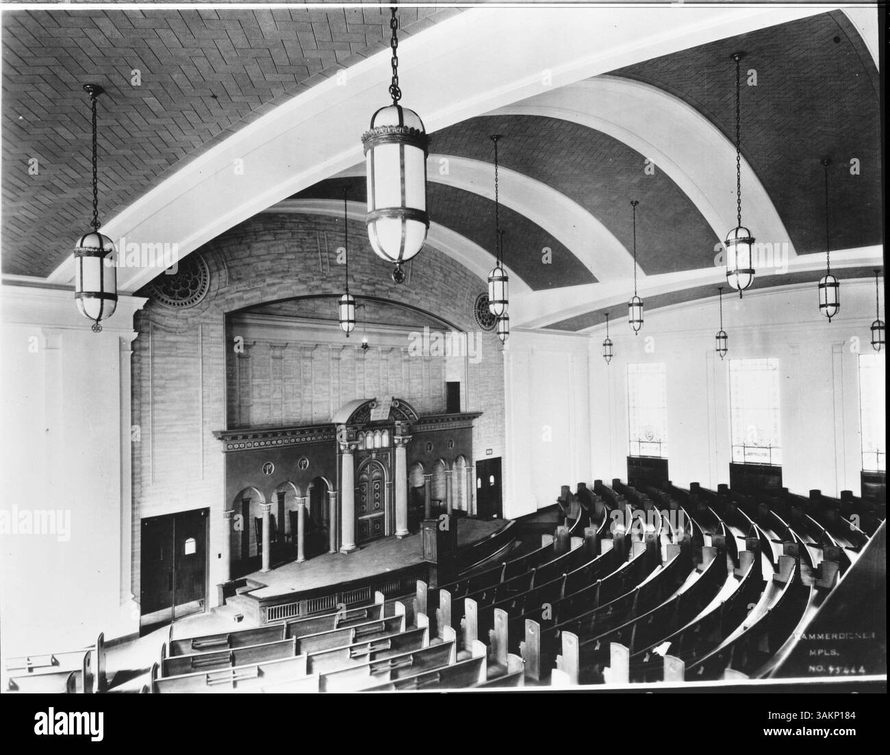 The interior of Temple Israel features architectural elements designed ...