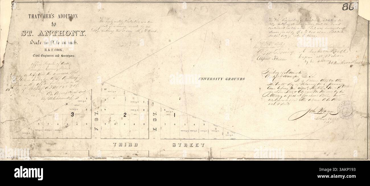 A historical image of Thatcher's Addition to St. Anthony, part of the ...