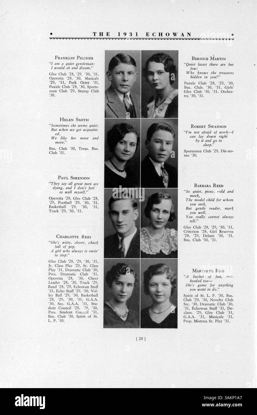 The 1931 Echowan yearbook from St. Louis Park High School highlights ...