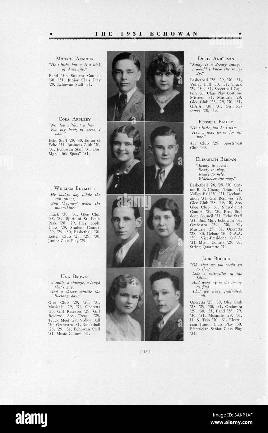 This 1931 Echowan yearbook captures key moments from the 1930-1931 ...