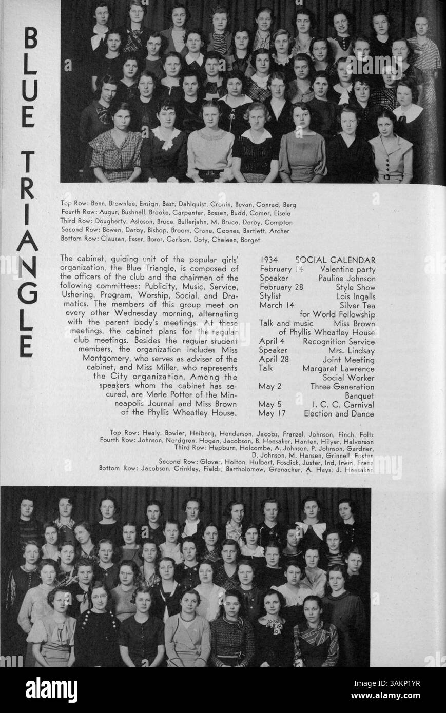 The 1934 'Wahian' yearbook from Washburn High School reflects student ...