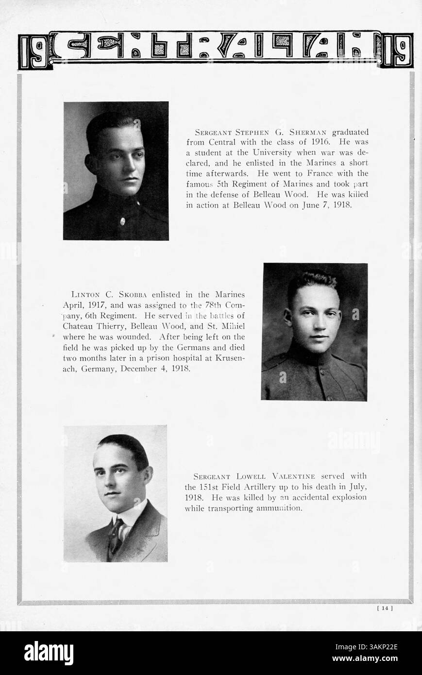 The 1919 edition of the 'Centralian' yearbook documents the 1918-1919 ...