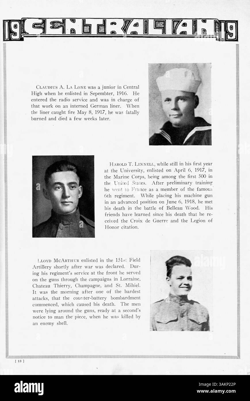 The 'Centralian' yearbook from 1919 chronicles the significant events ...