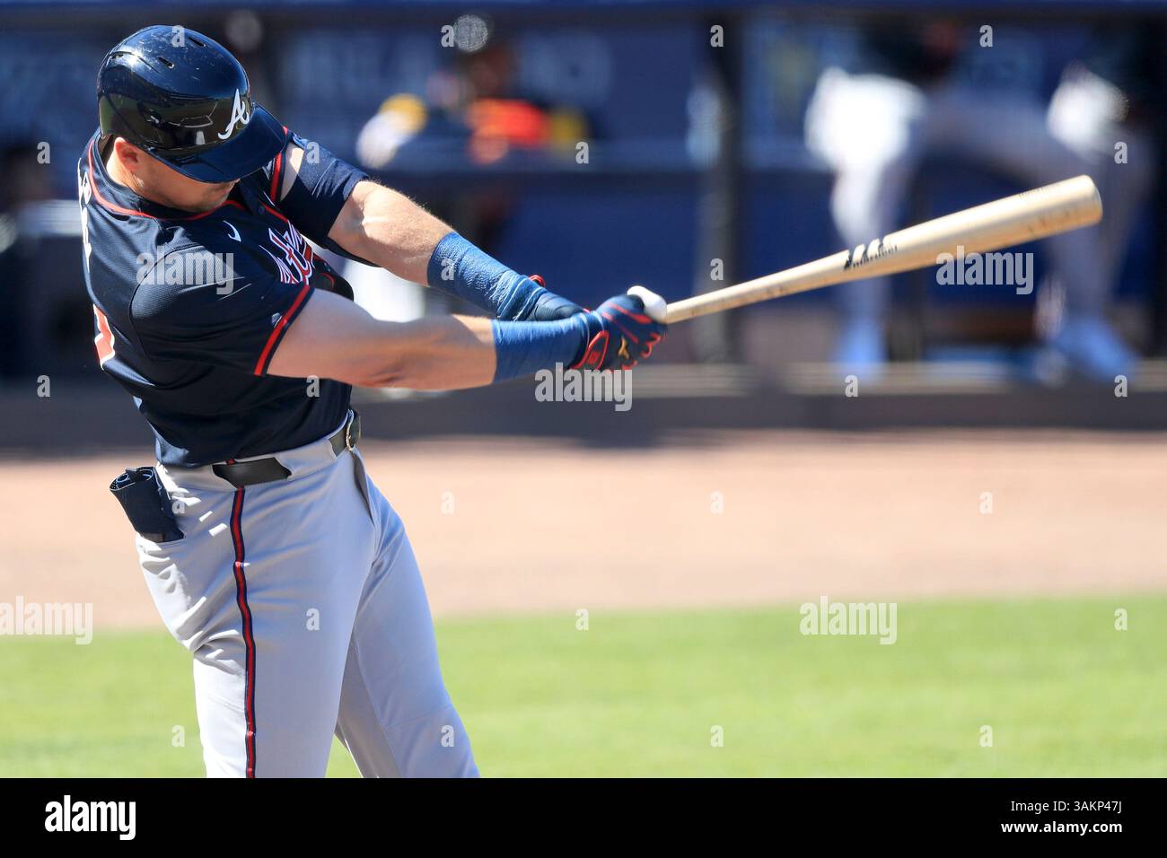 TAMPA, FL - APRIL 12: Atlanta Braves Infielder Austin Riley (27) at bat ...