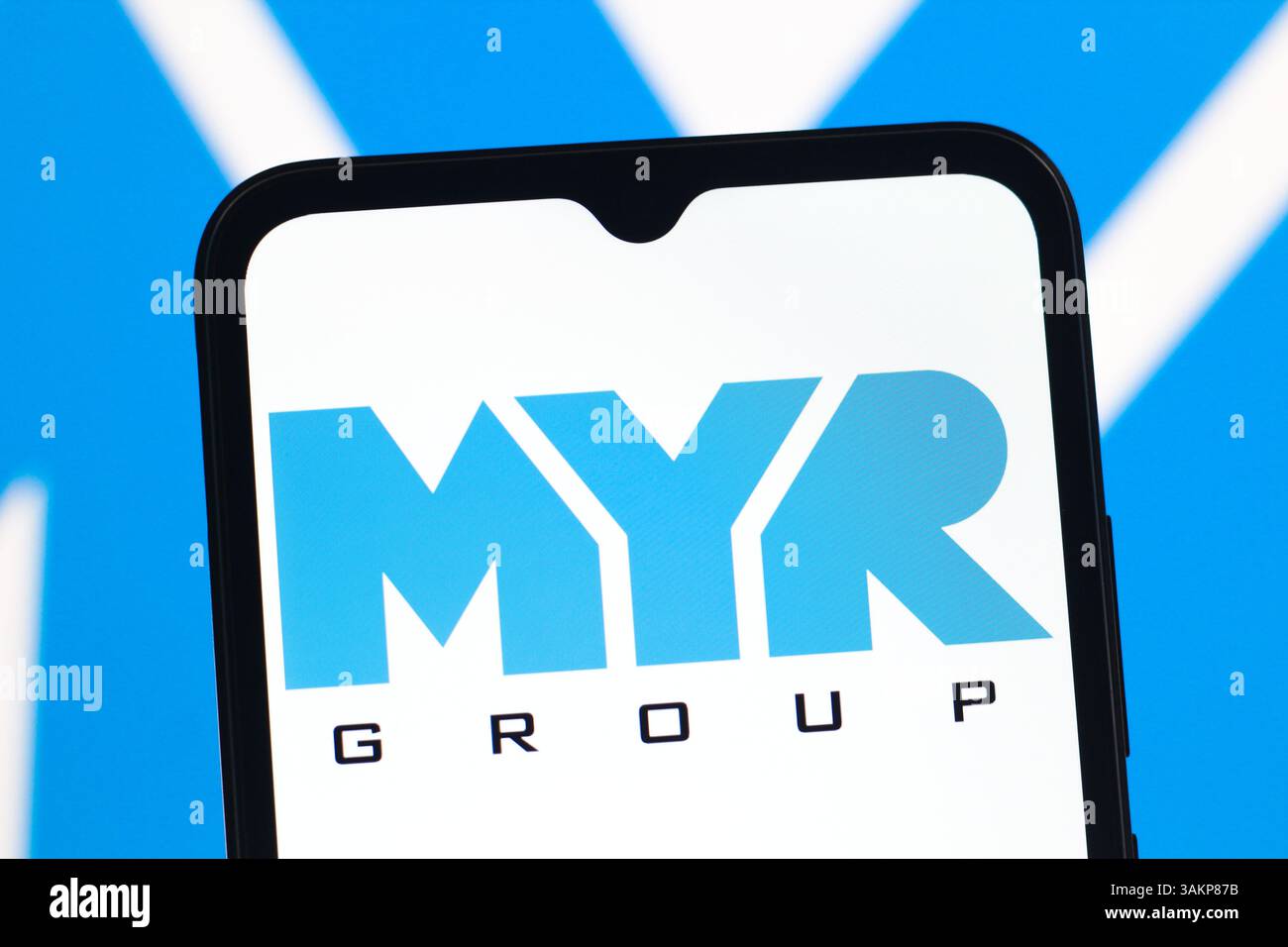 Canada. 12th Apr, 2025. In this photo illustration, the MYR Group logo is seen displayed on a ...