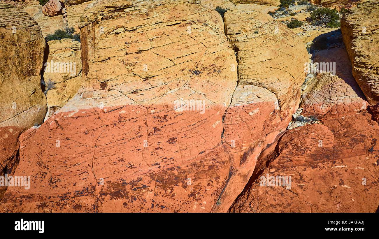 Aerial of Colorful Sandstone Formations in Nevada Desert Stock Photo ...