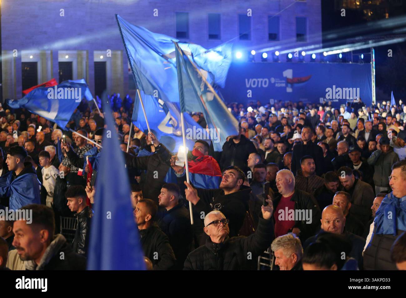 Albania s Opposition Leader Sali Berisha addresses his supporters in ...