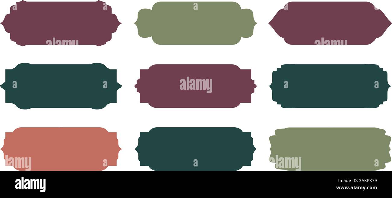 Set of colorful Vintage label and frame with windows badges shape ...