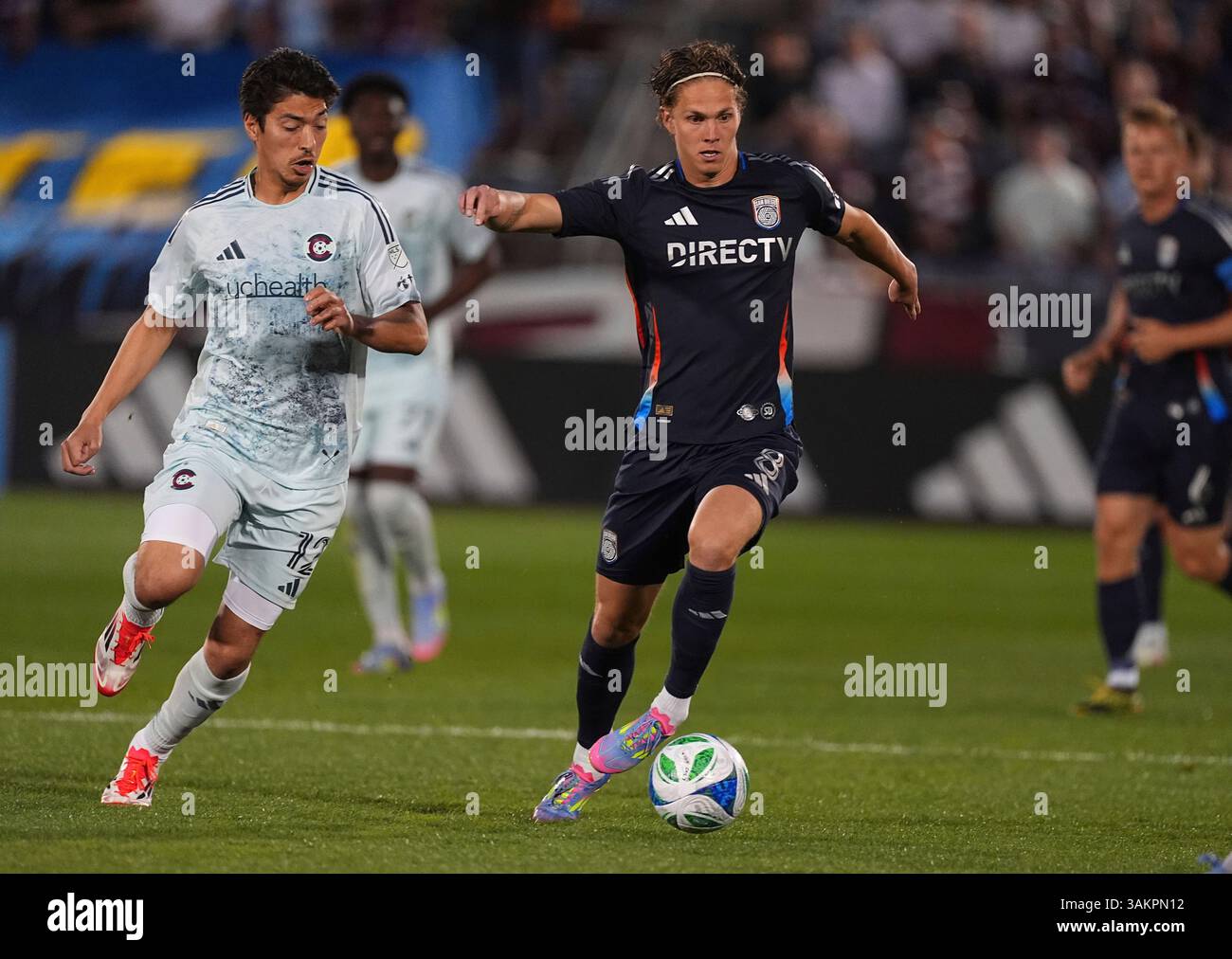 Colorado Rapids midfielder Josh Atencio, left, and San Diego FC ...