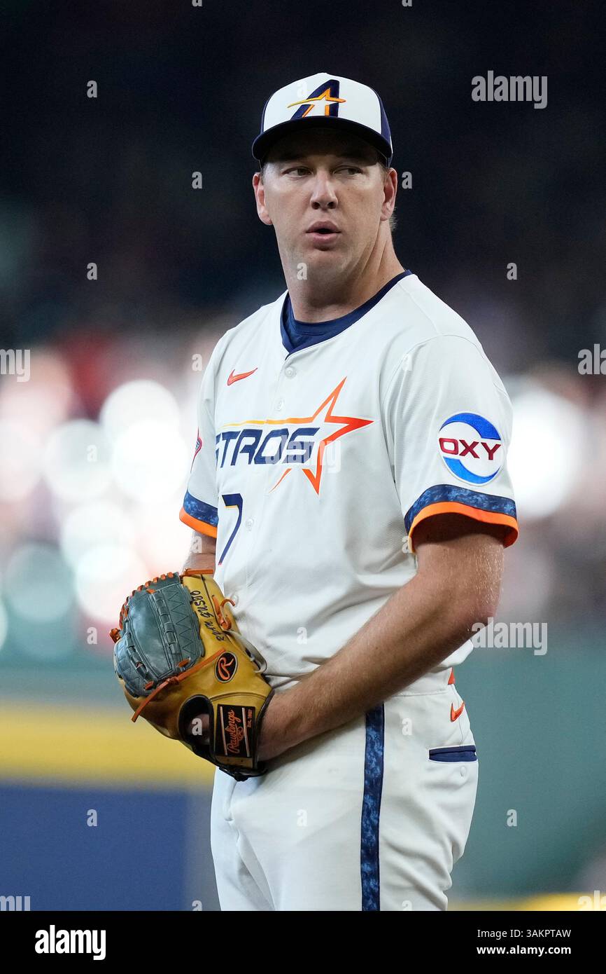 Houston Astros starting pitcher Ryan Gusto (67) delivers during the ...