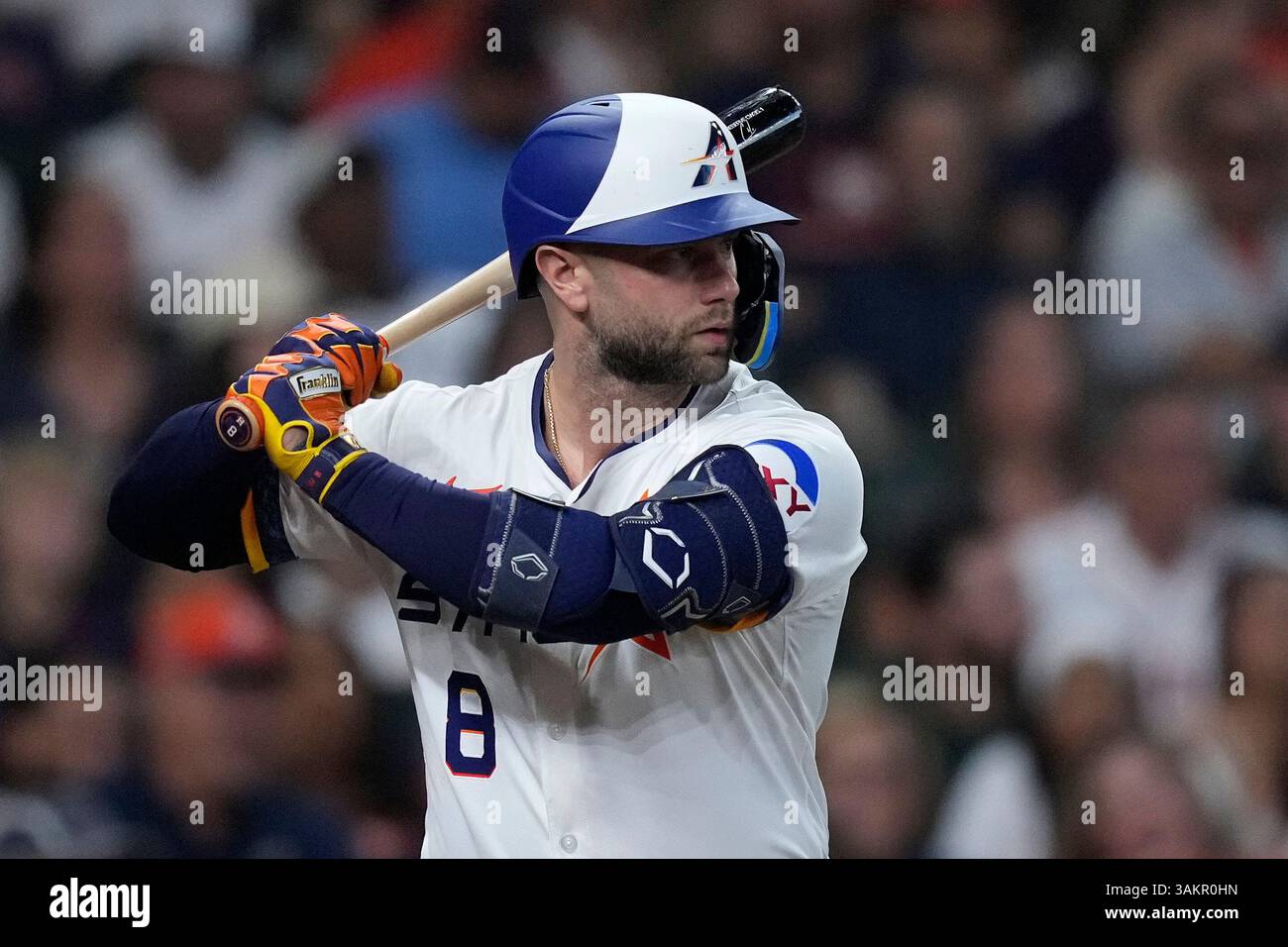 Houston Astros' Christian Walker bats during the fourth inning of a ...