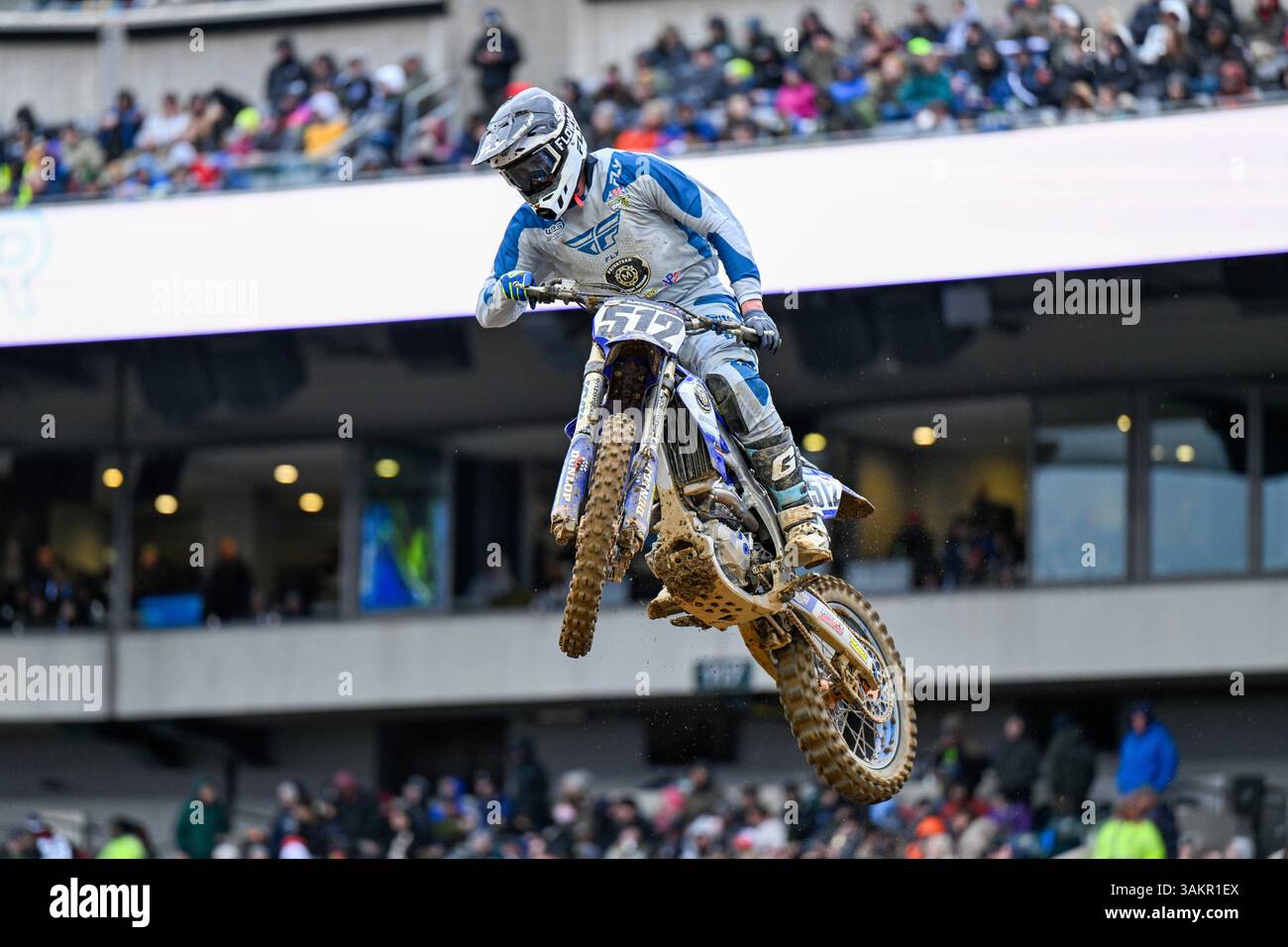 PHILADELPHIA, PA - APRIL 12: Austin Cozadd #512 jumps during the ...