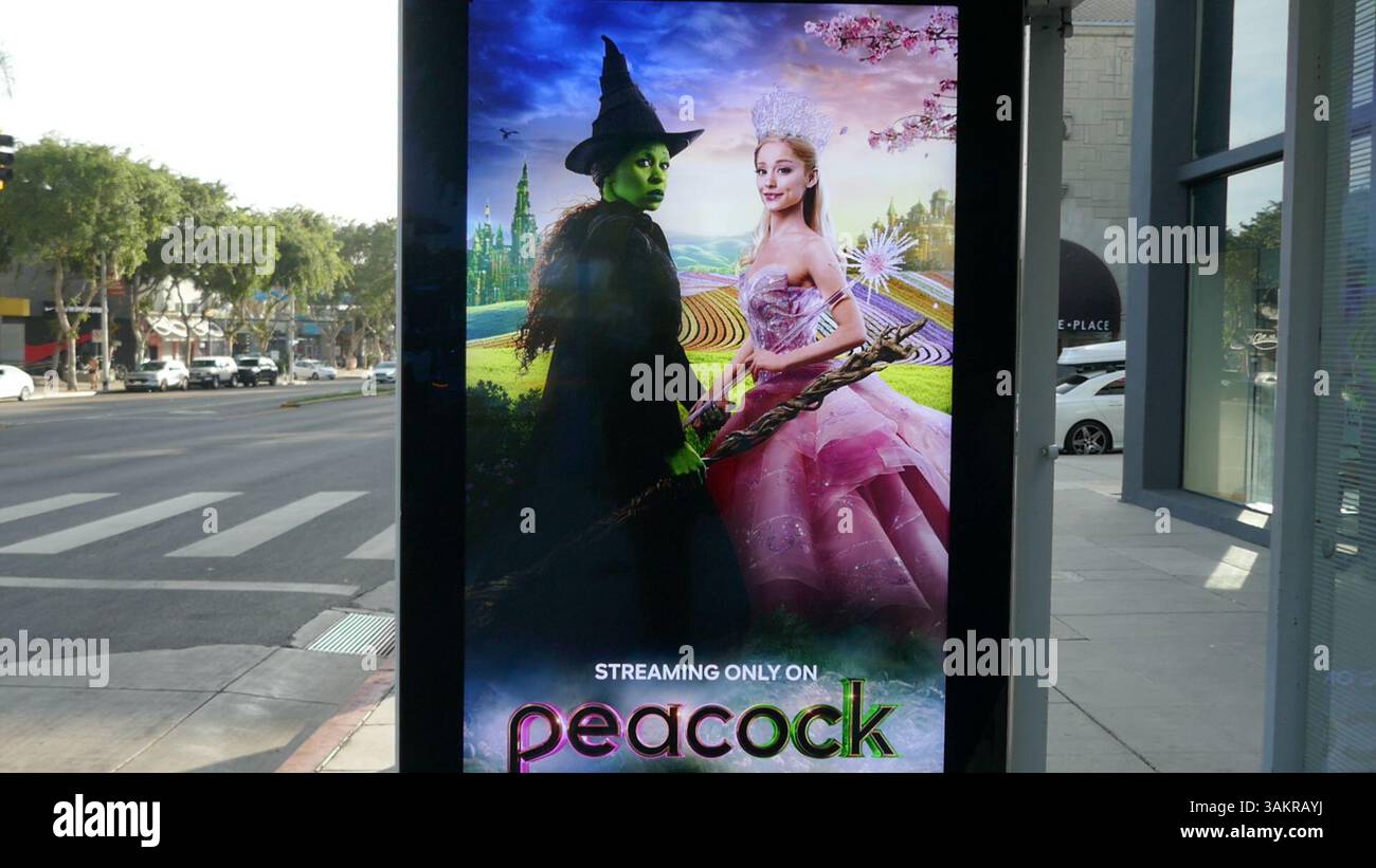 Los Angeles, California, USA 12th April 2025 Wicked Bus Stop Streaming ...