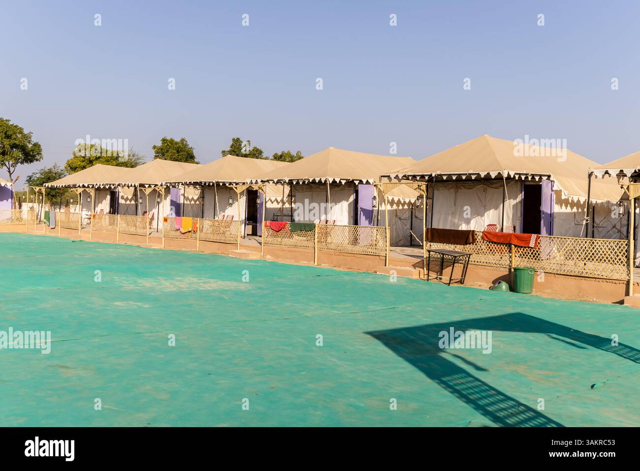 desert camp setup in natural surroundings with bright sky Stock Photo ...