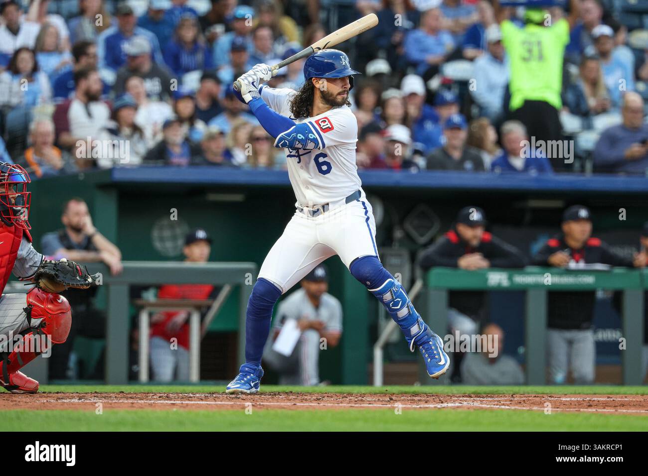 Kansas City, MO, USA. 9th Apr, 2025. Kansas City Royals left fielder ...