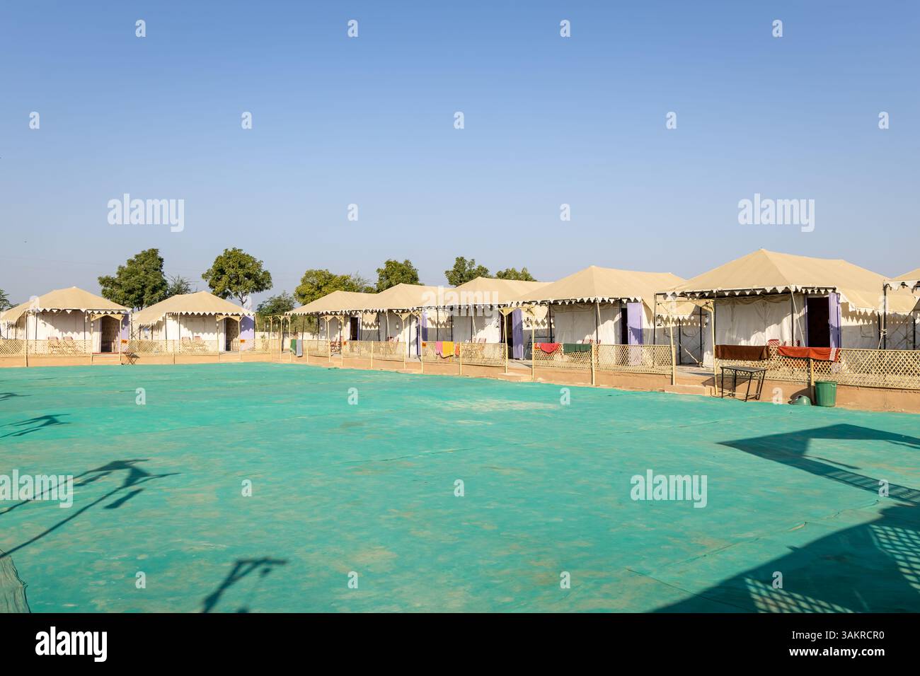 desert camp setup in natural surroundings with bright sky Stock Photo ...