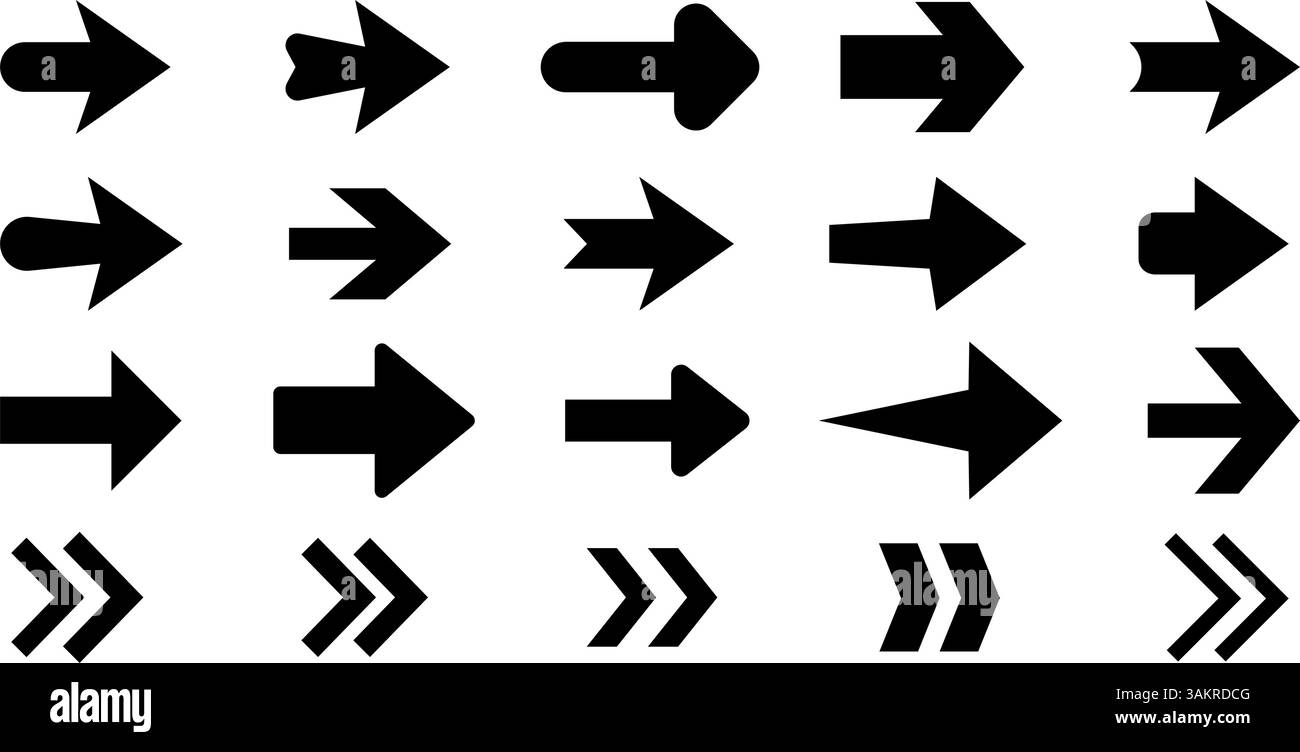 Arrow And Cursor Icons. Cursor. Modern simple arrows. Vector ...