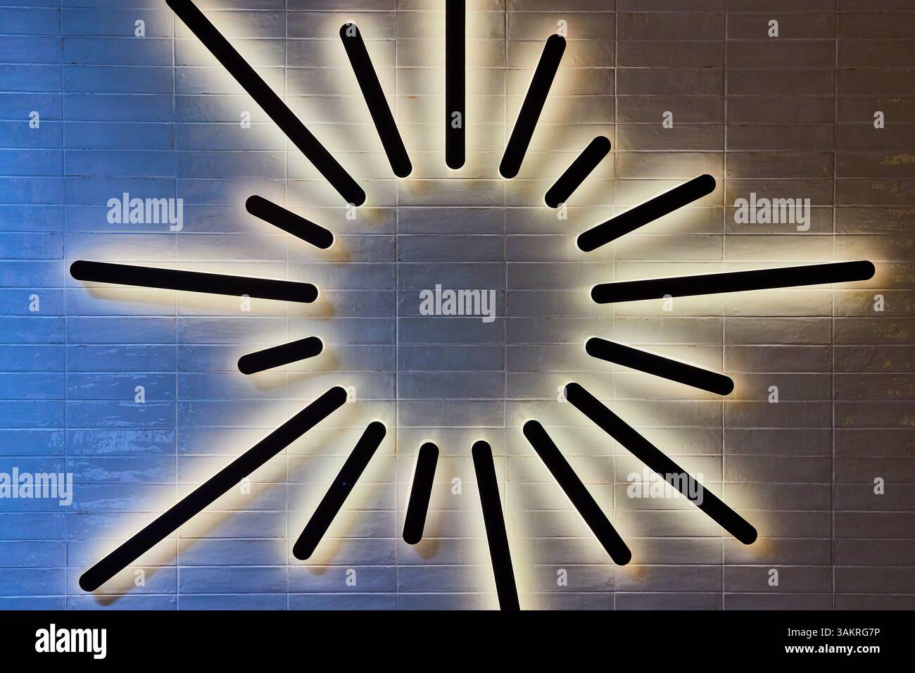 Abstract Sunburst Design with Illuminated Halos at Eye Level Stock ...