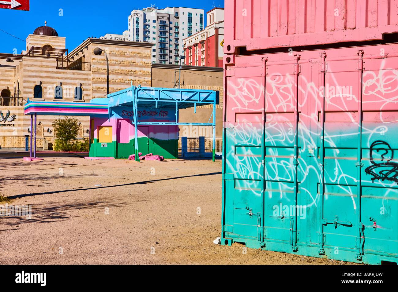 Colorful Urban Graffiti and Middle Eastern Architecture Street Scene ...