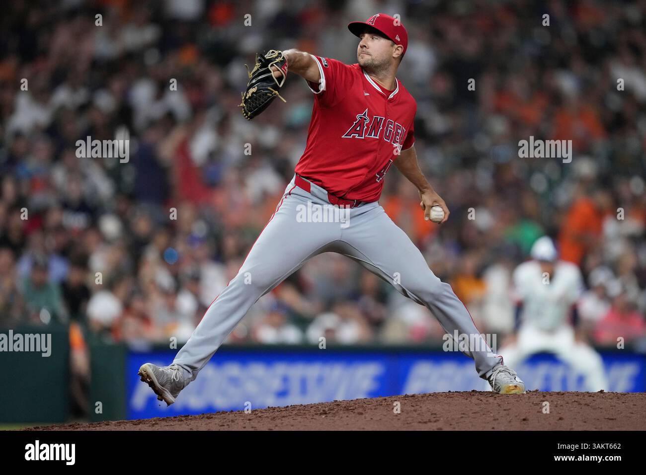 Los Angeles Angels pitcher Brock Burke (46) delivers during the seventh ...