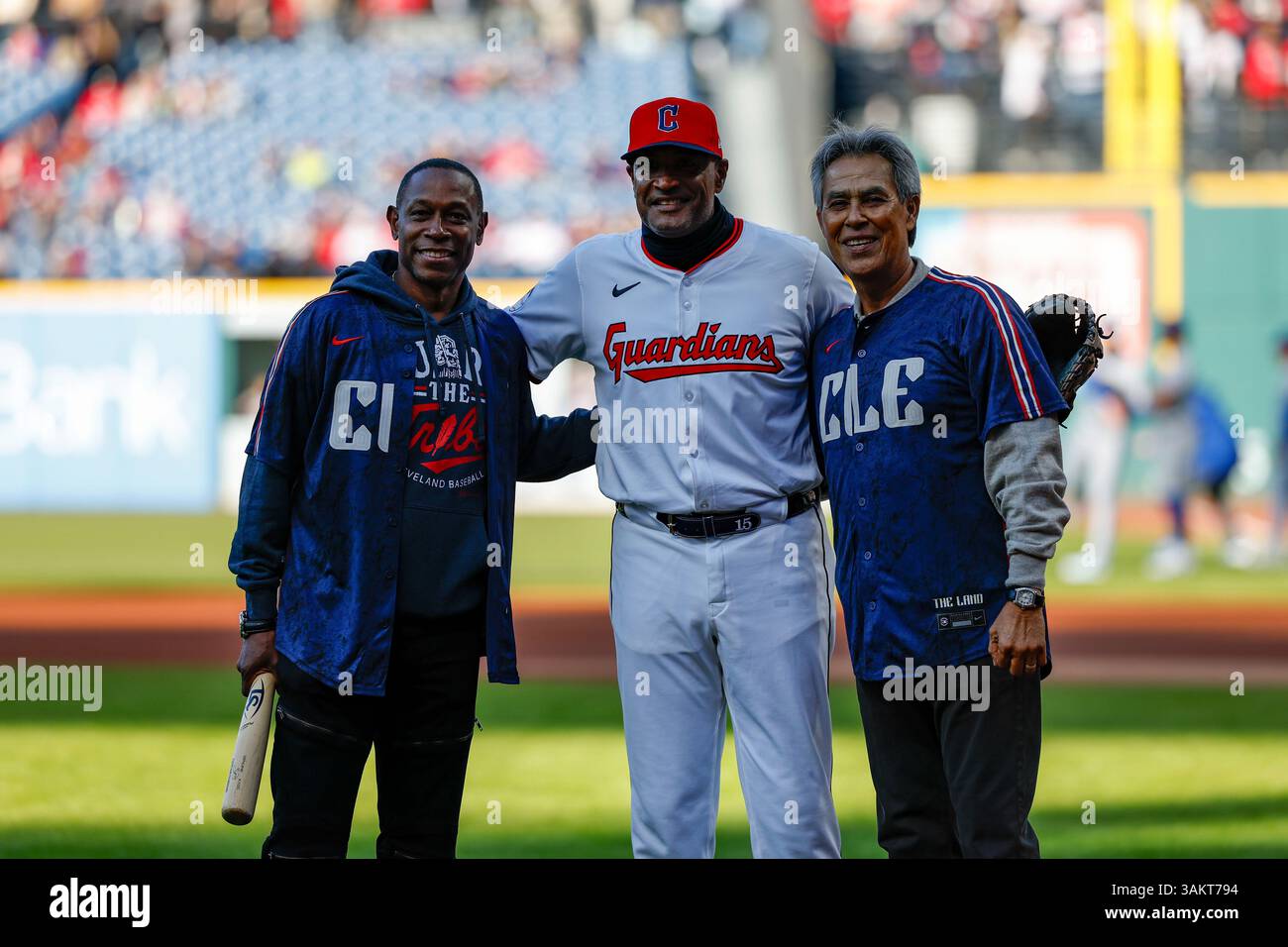April 12, 2025: Former Cleveland Indians Kenny Lofton, Sandy Alomar and ...