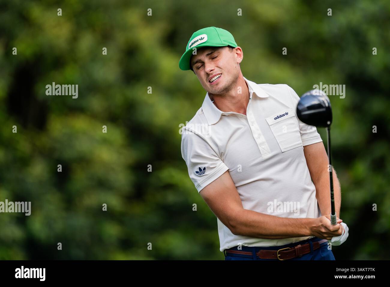 Ludvig Åberg of, Sweden. , . looks dejected during the third round of ...