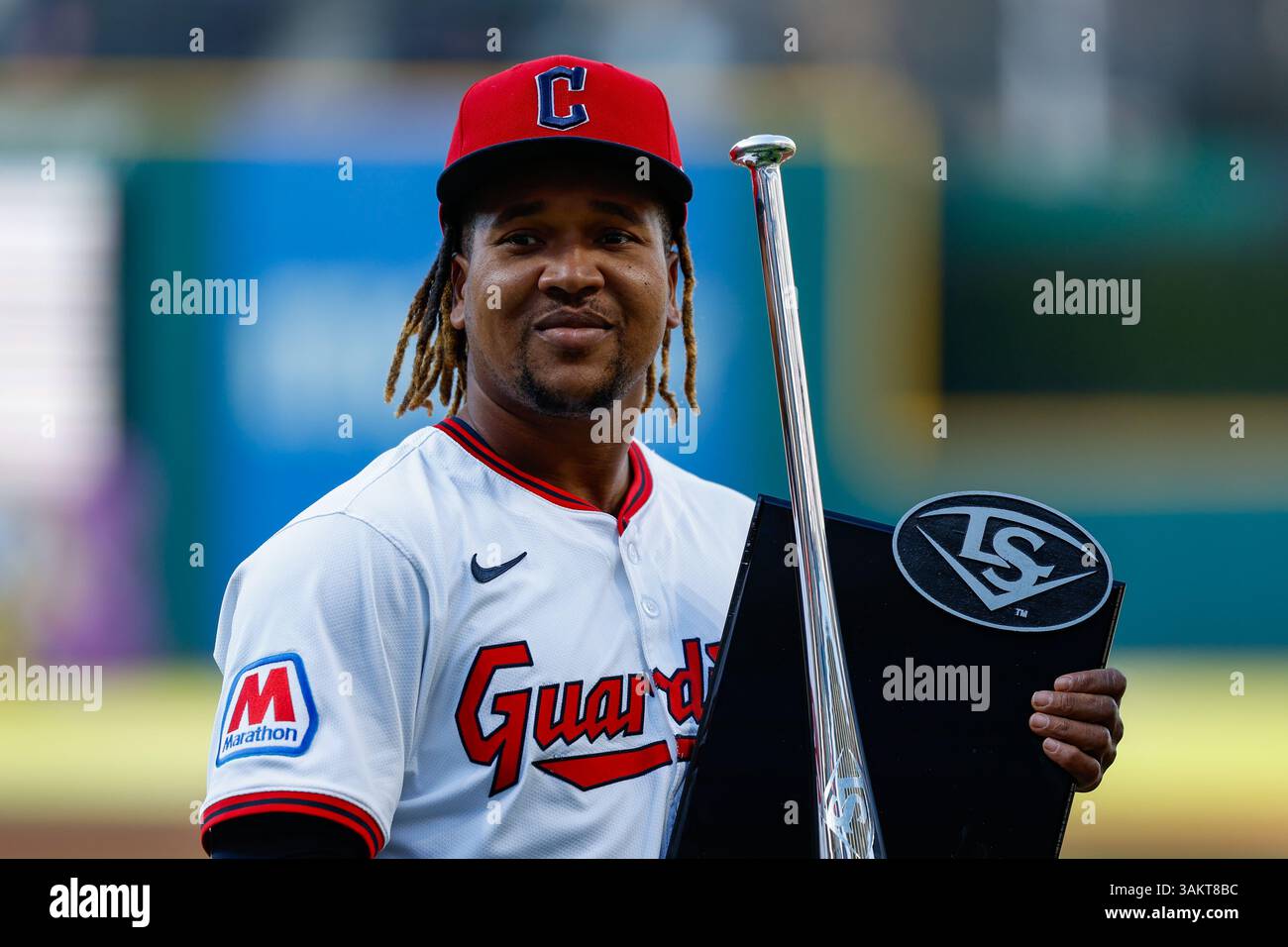 Cleveland, Ohio, USA. 12th Apr, 2025. Cleveland Guardians third base ...