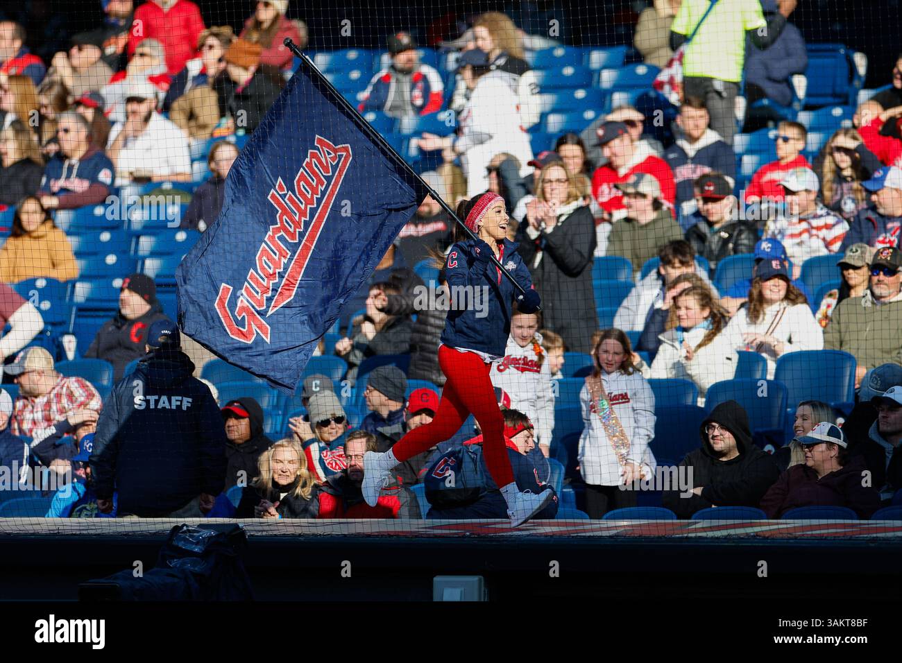 Cleveland, Ohio, USA. 12th Apr, 2025. A Cleveland Striker waves a ...