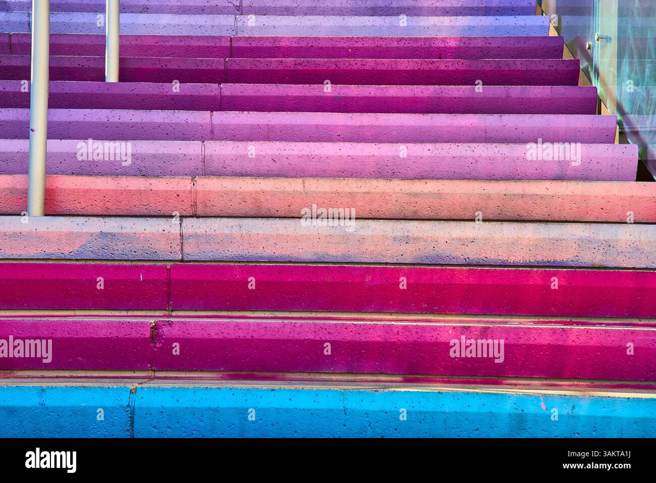 Vibrant Gradient Stairs with Motion Perspective in Urban Setting Stock ...