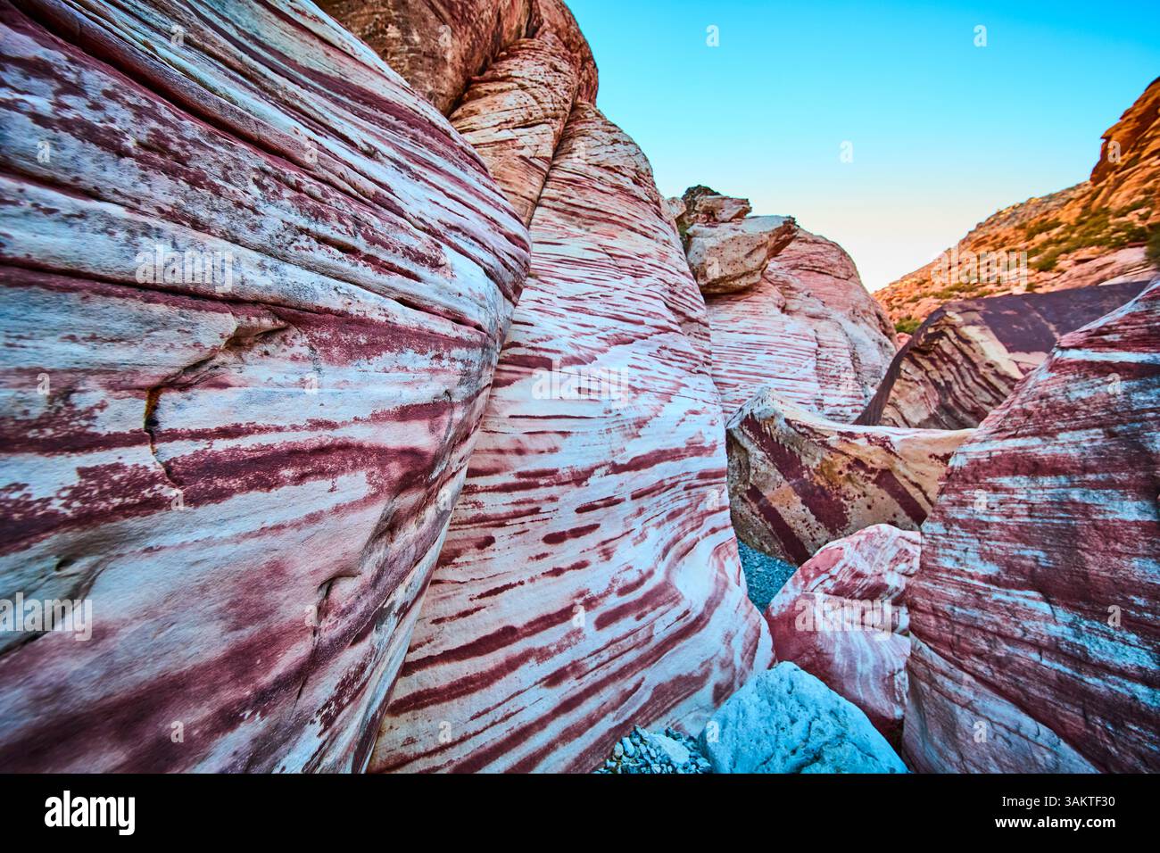 Vibrant Sandstone Cliffs in Nevada Desert at Eye Level Stock Photo - Alamy